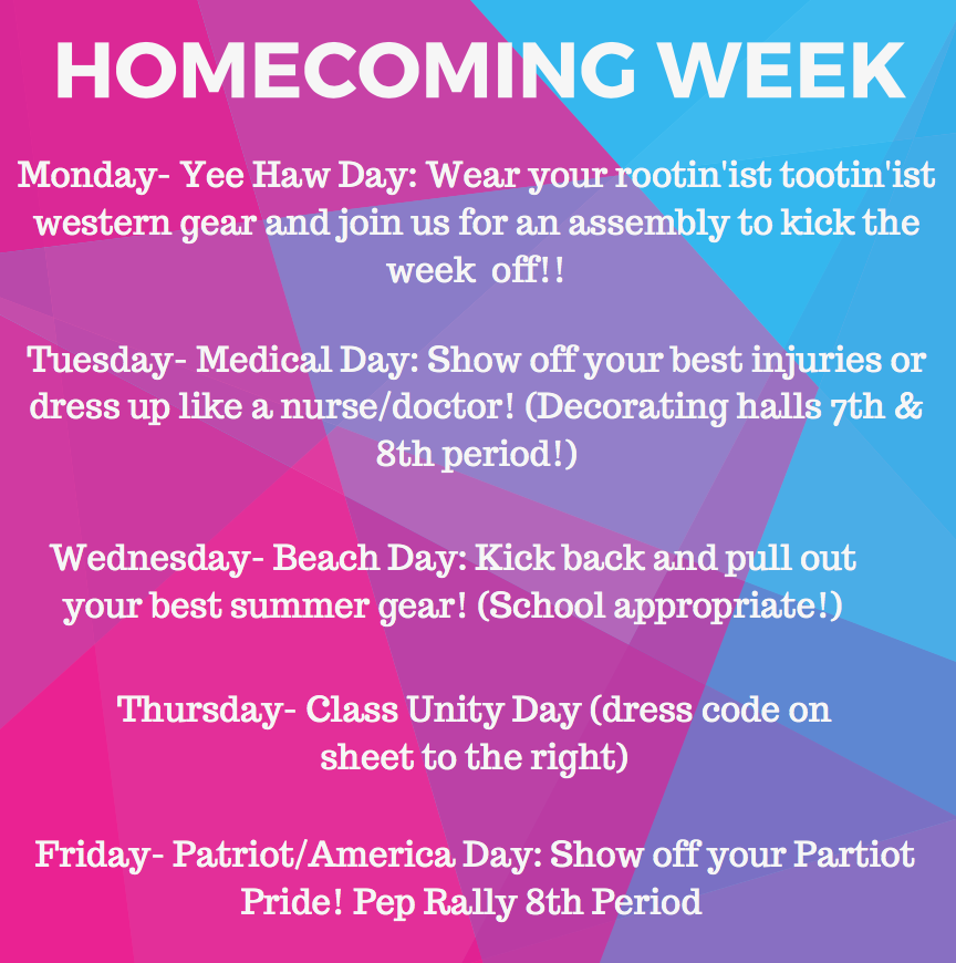 Clarkson Public Schools - Homecoming Week Theme Days